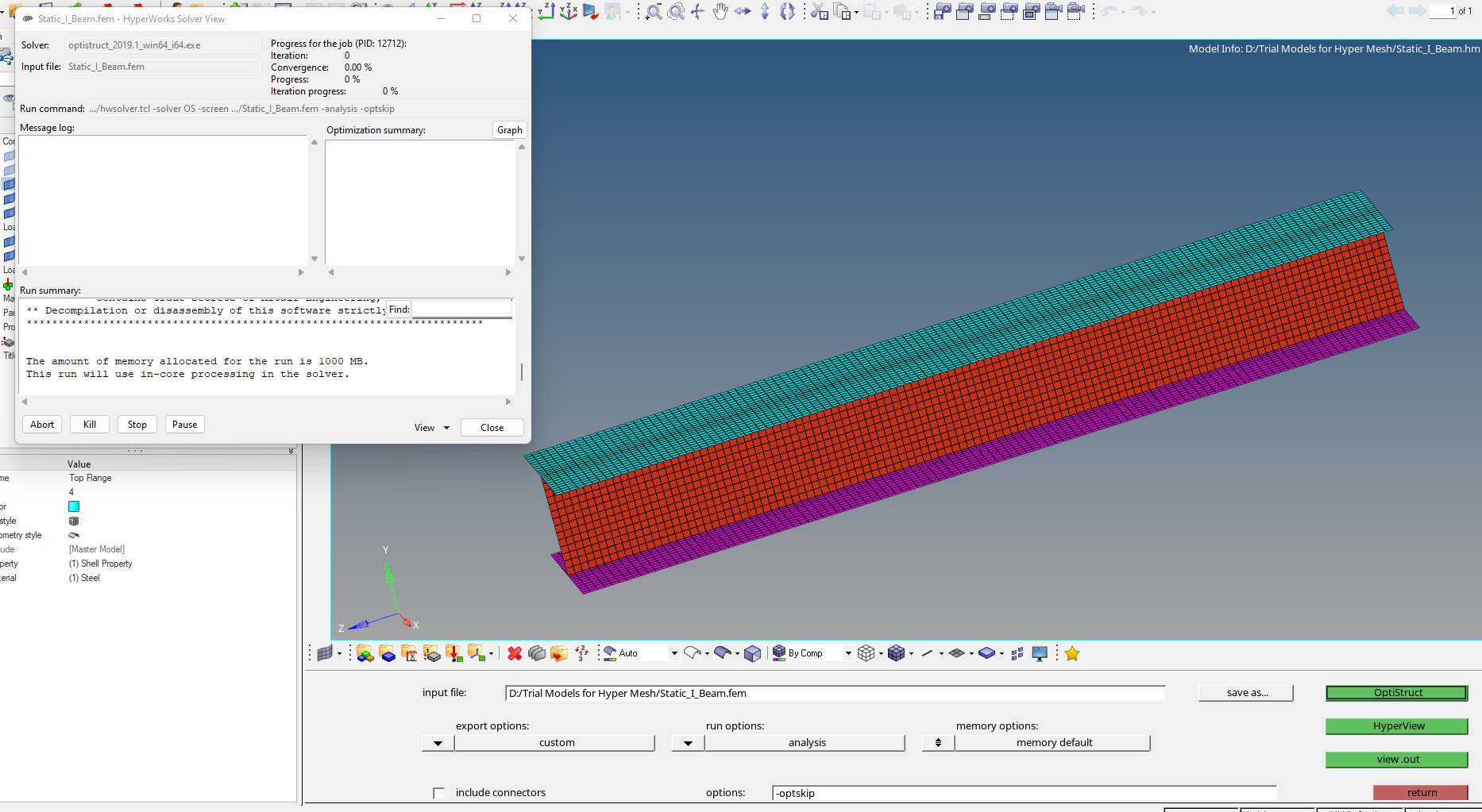 Simple Linear Static Analysis – hypermeshbasictoadvanced.in
