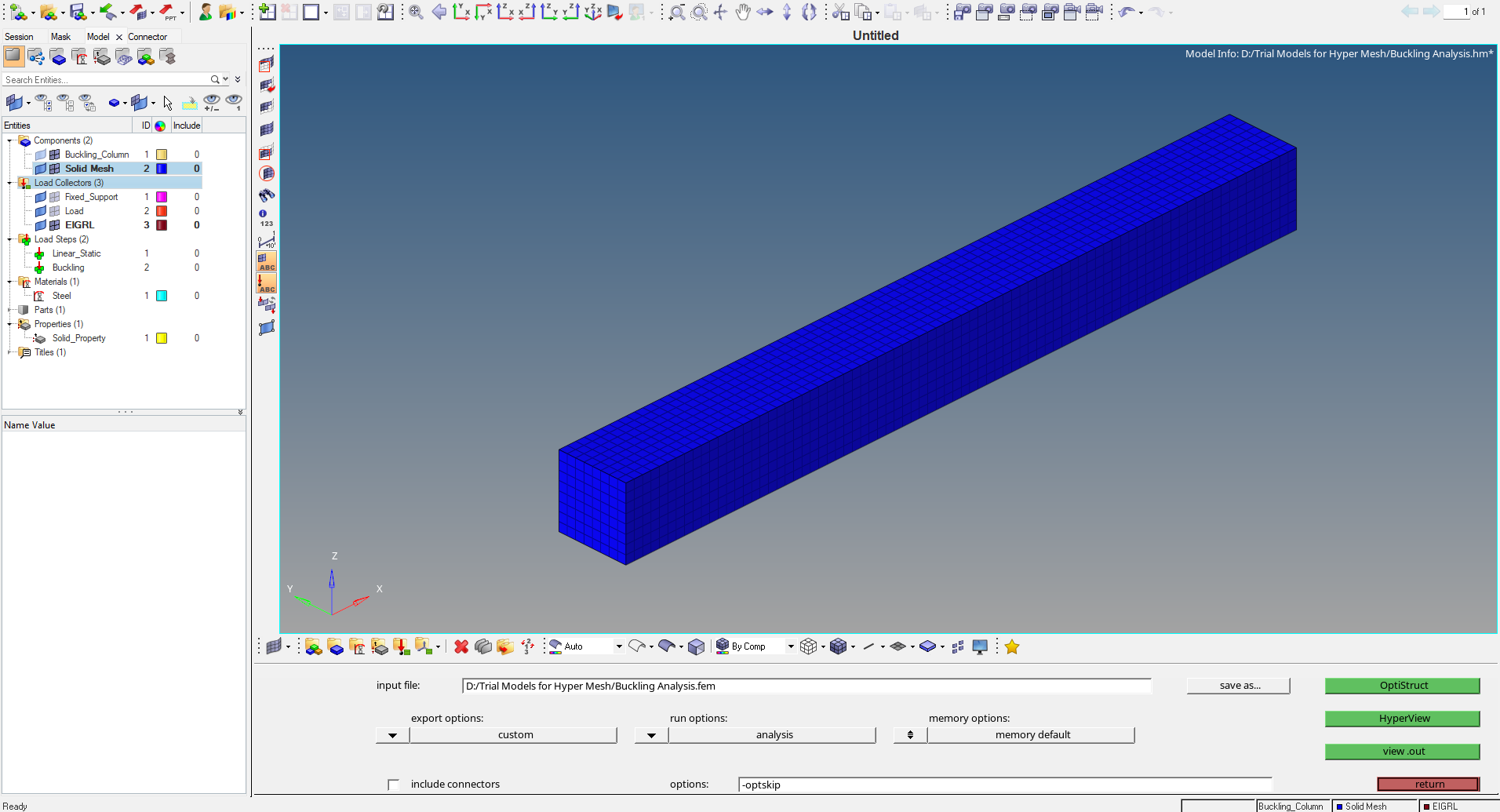 Simple Buckling Analysis Hypermeshbasictoadvanced In